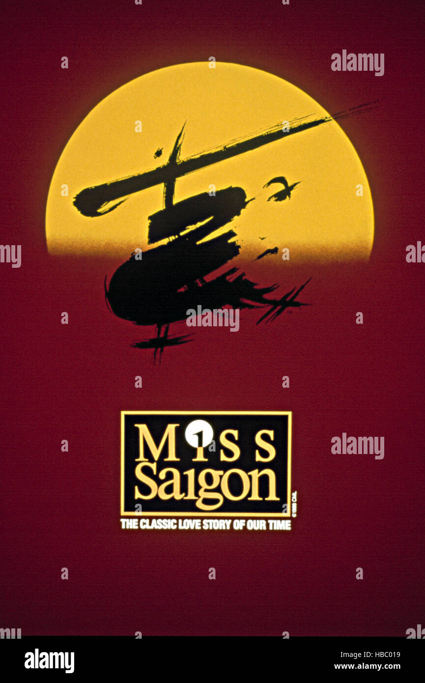 MISS SAIGON, Broadway show logo & theater poster and marquee Stock Photo - Alamy