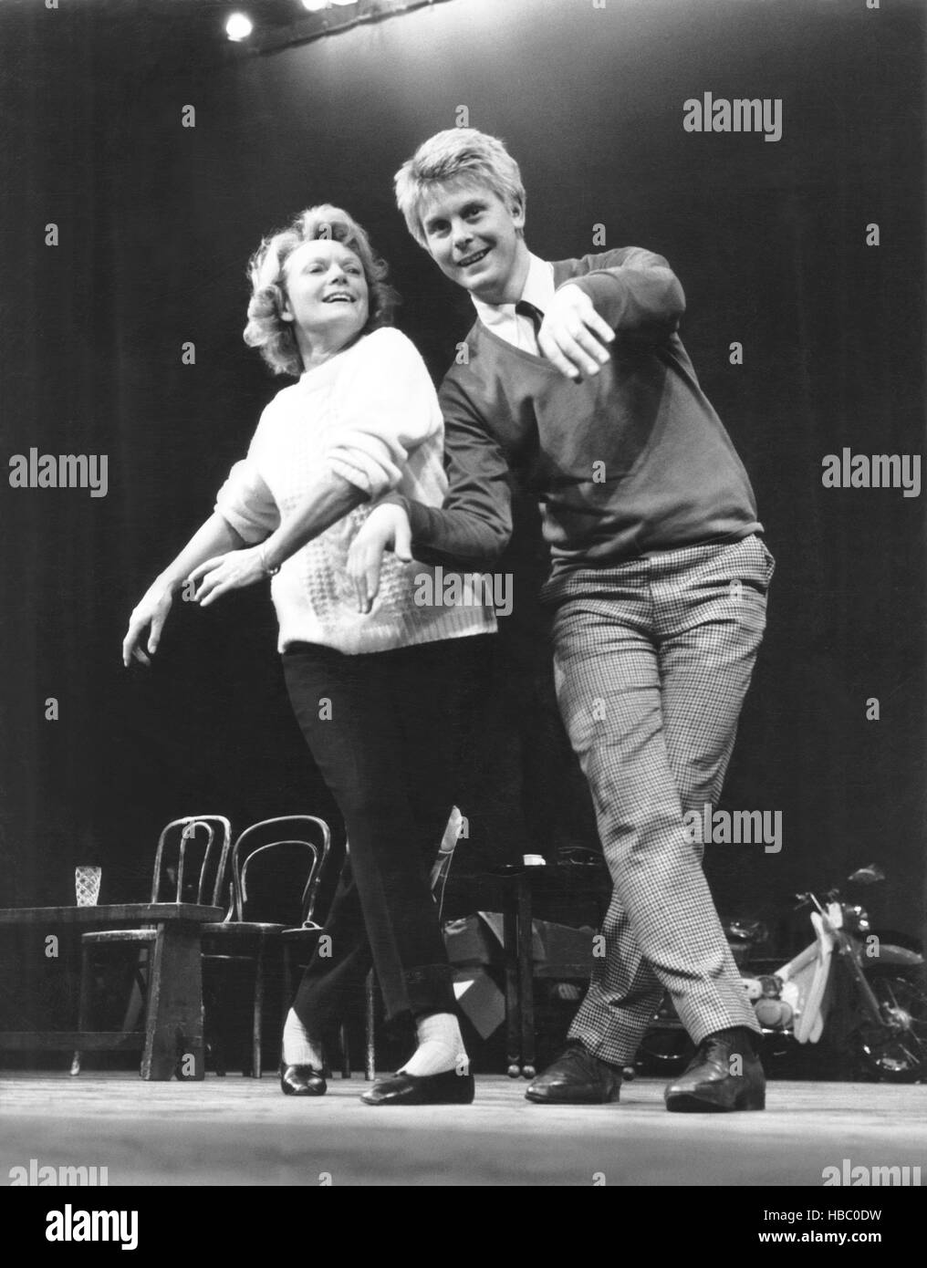 CHARLIE GIRL, from left, Anna Neagle, Joe Brown, in rehearsal at the ...