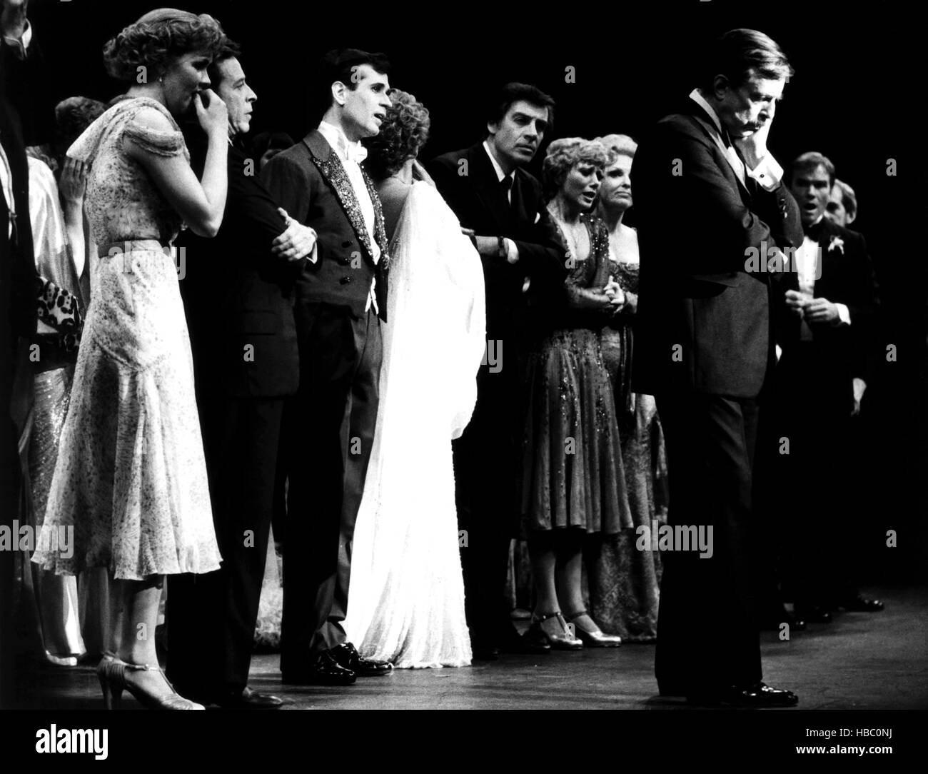 42nd STREET, producer David Merrick, front right, announces the death ...