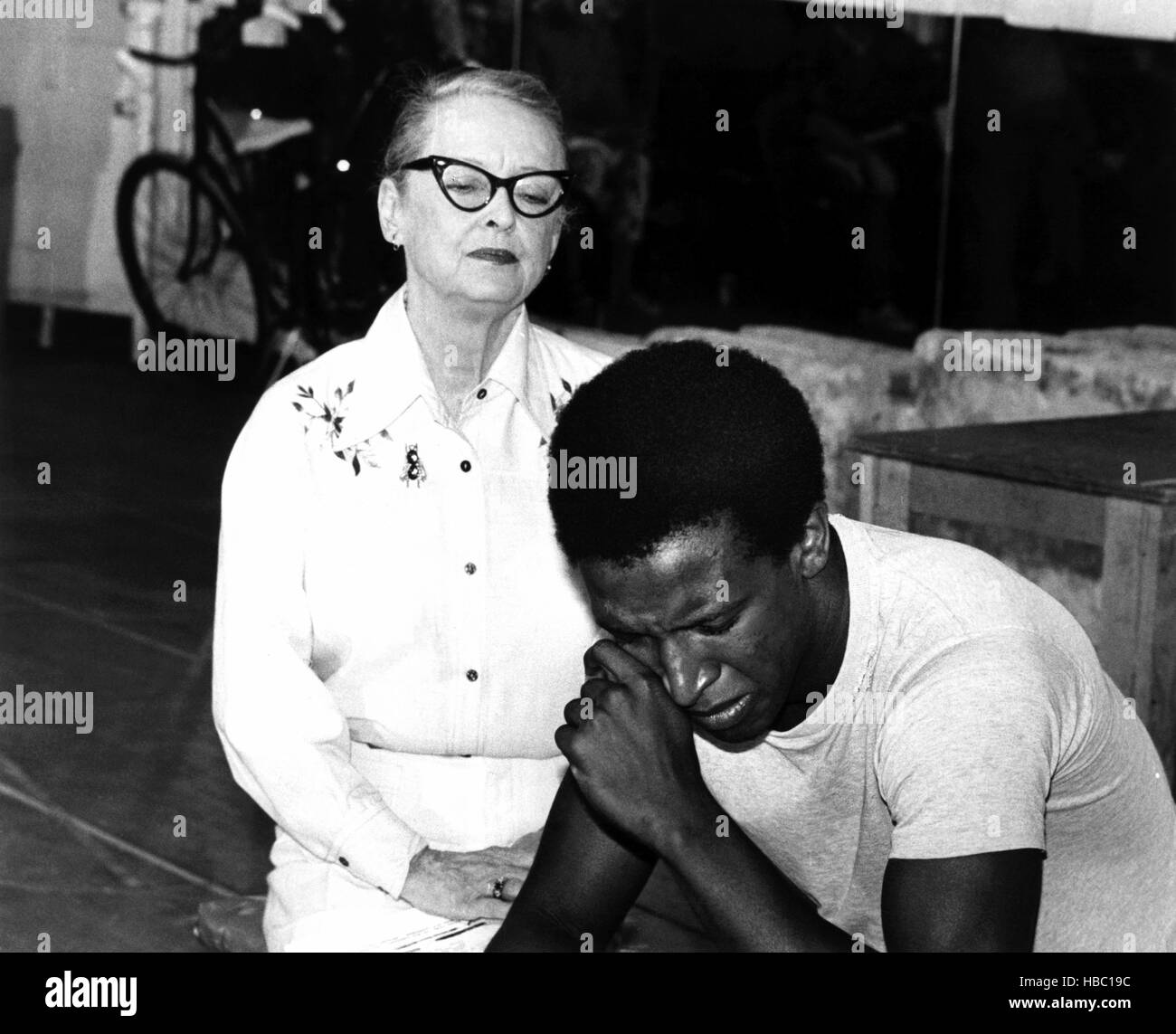 MISS MOFFAT, from left, Bette Davis, Dorian Harewood, in rehearsal ...
