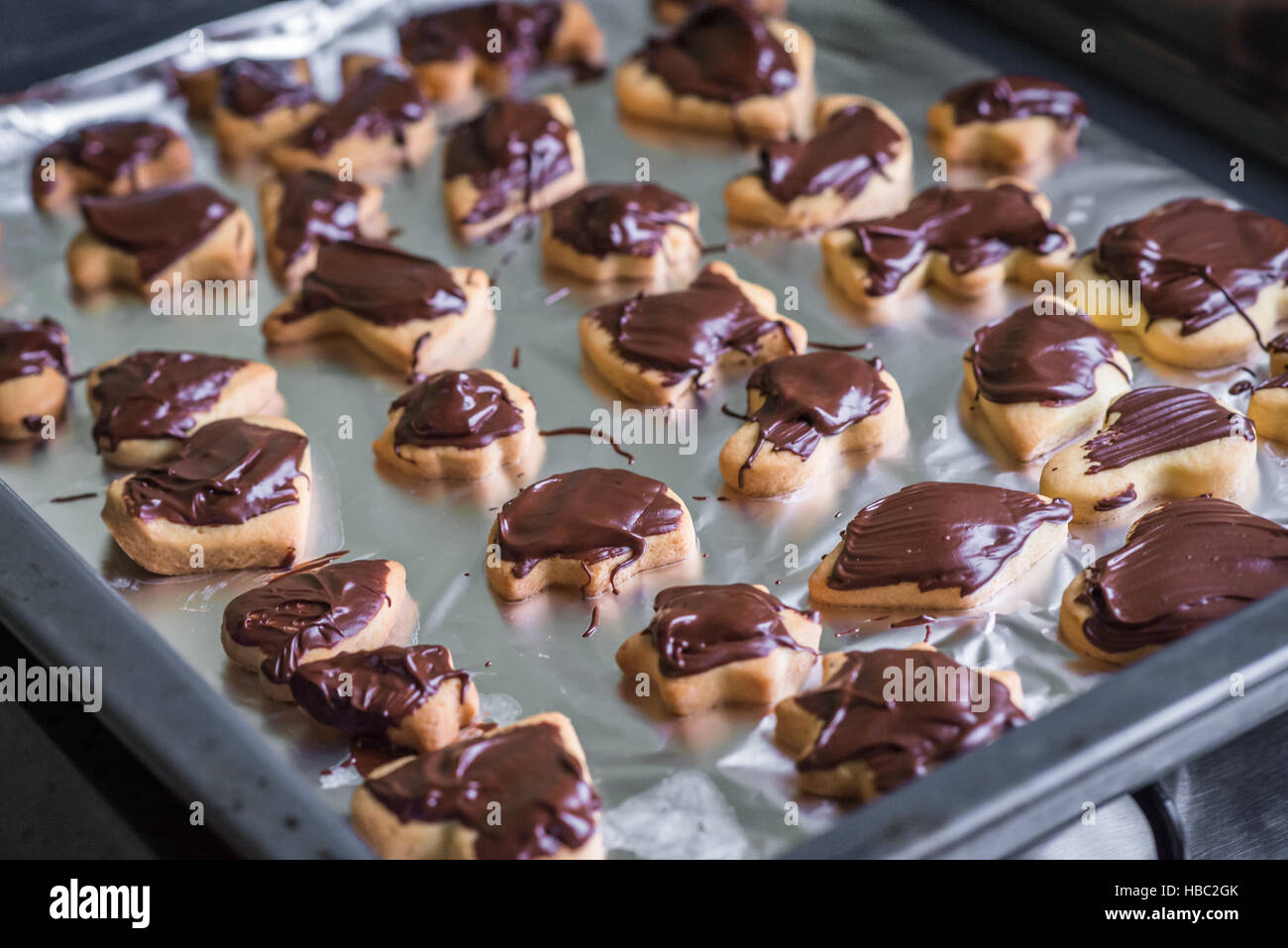 cookies with chocolate Stock Photo - Alamy