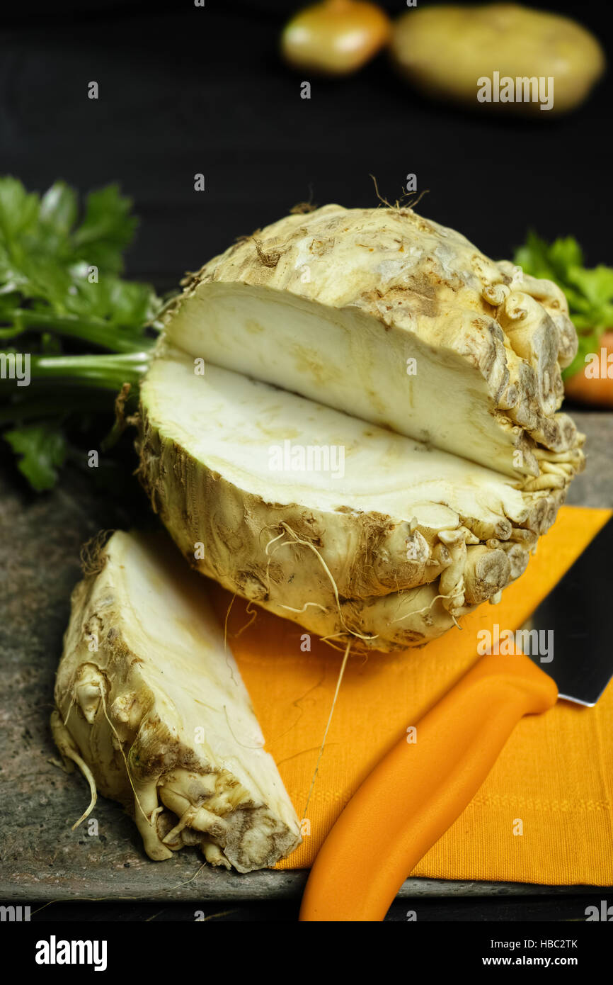 Celery root - celeriac, source of vitamine, fresh healthy vegetable ...