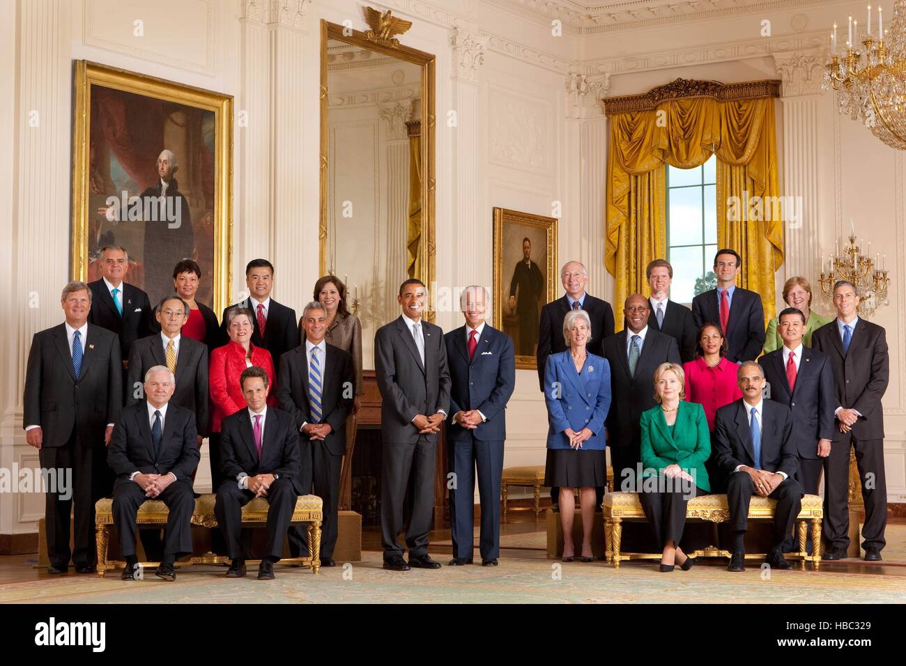 President Obama and VP Biden pose with the full Cabinet for an official ...