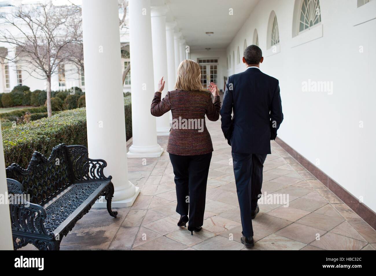 President Obama walks with Hillary Clinton after making a statement on ...
