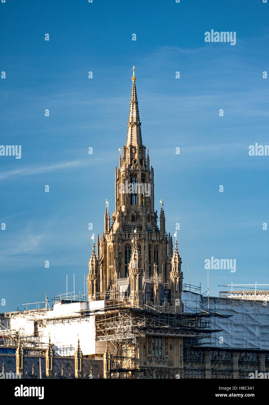 The slender form of the Central Tower, which was designed as a spire ...