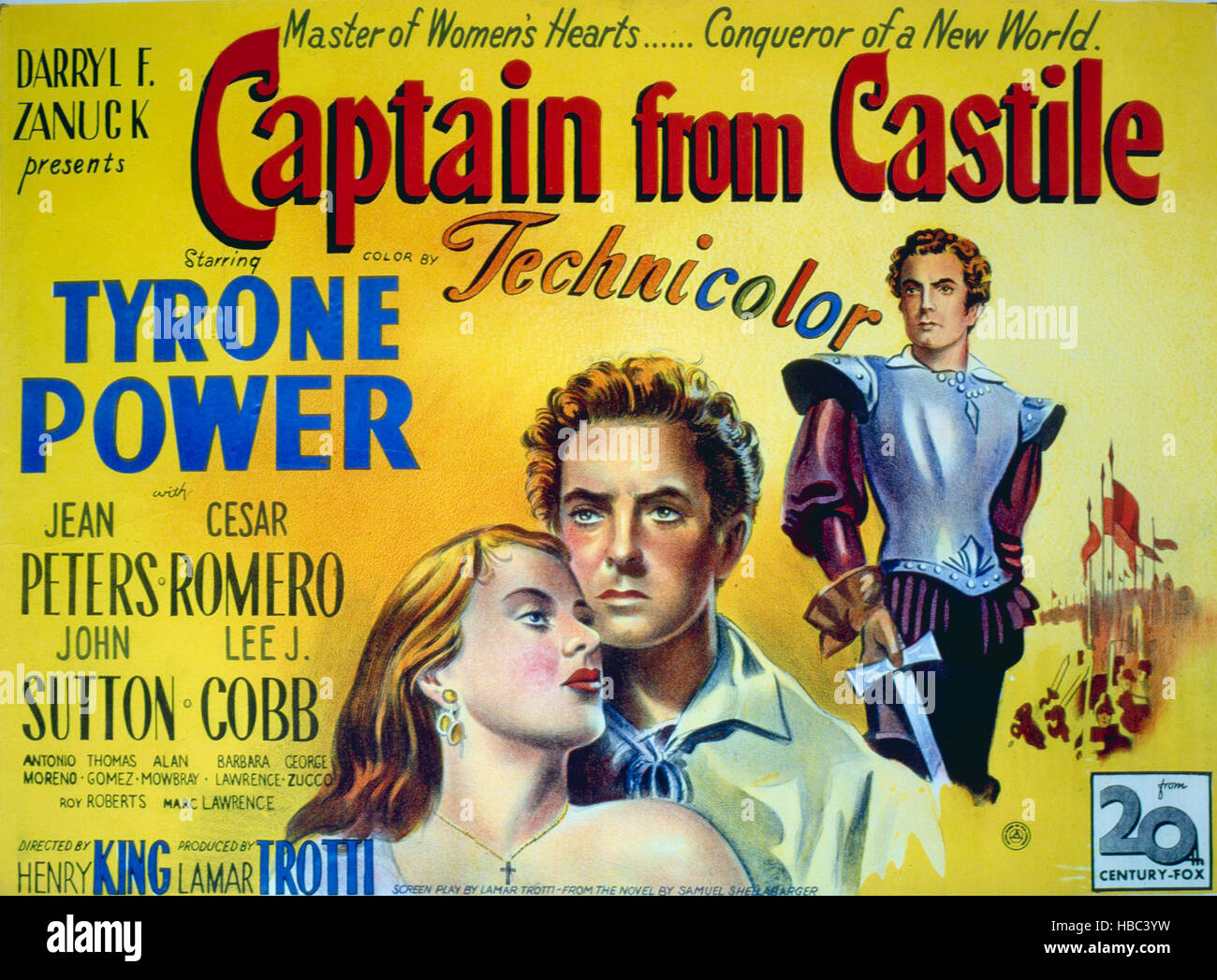 CAPTAIN FROM CASTILE, Jean Peters, Tyrone Power, 1947. TM and Copyright ...