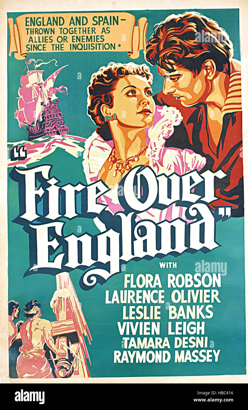 FIRE OVER ENGLAND, Vivien Leigh, Laurence Olivier, 1937 Stock Photo - Alamy