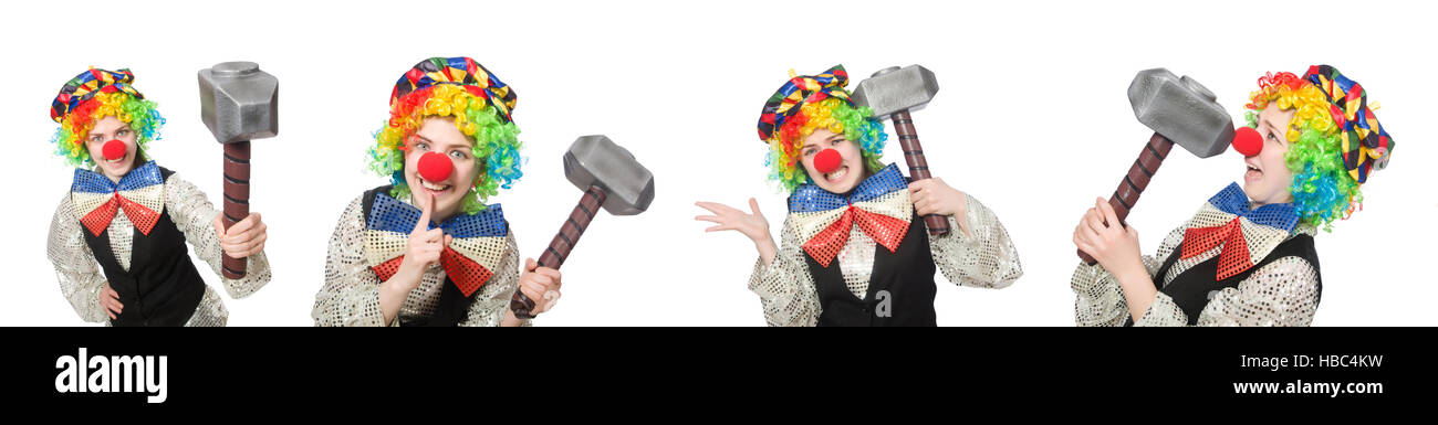 Clown in various poses isolated on white Stock Photo - Alamy