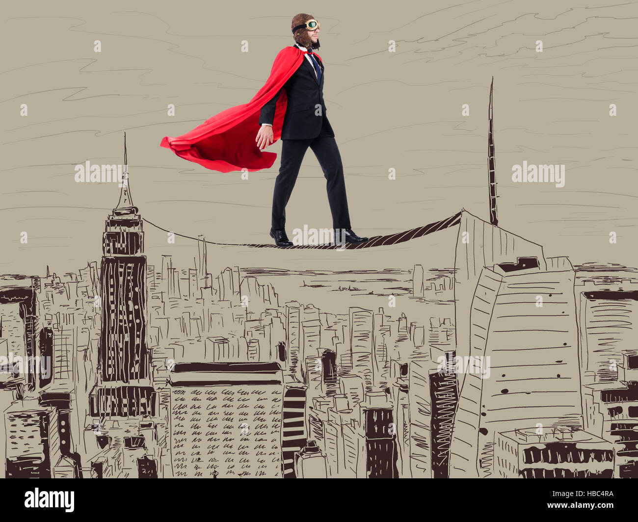 Superman and the city in concept Stock Photo - Alamy