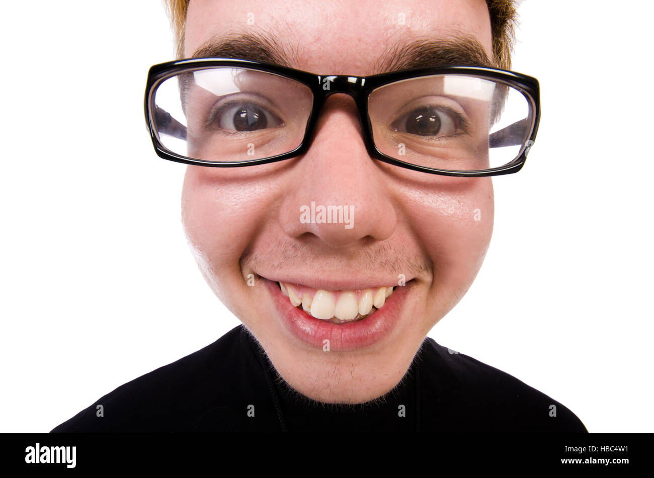 Close up of funny man face Stock Photo - Alamy
