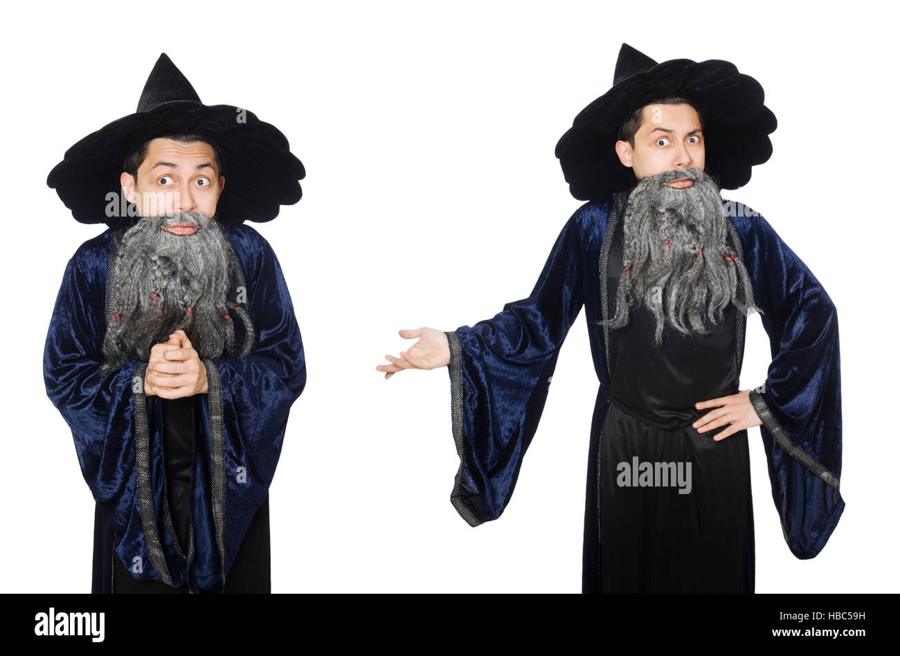 Funny wise wizard isolated on the white Stock Photo - Alamy