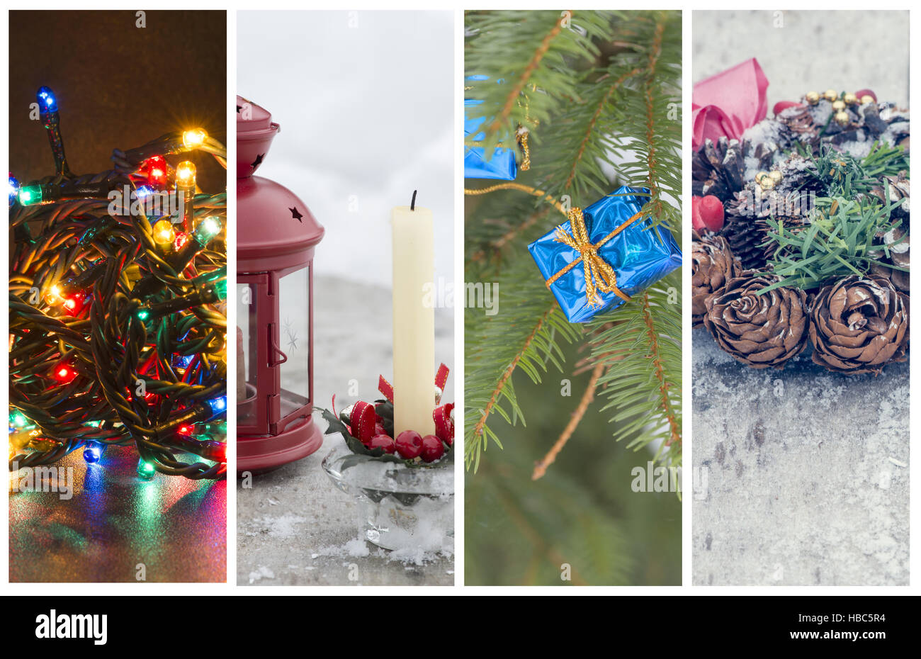 collage of several photos with the Christmas holidays theme Stock Photo ...