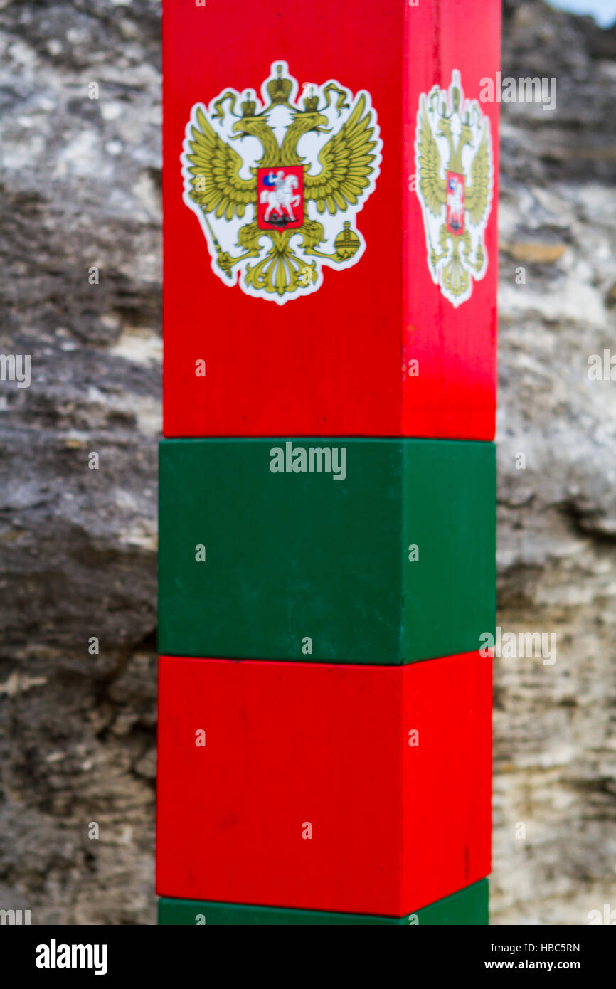 Border post on the frontier Stock Photo - Alamy