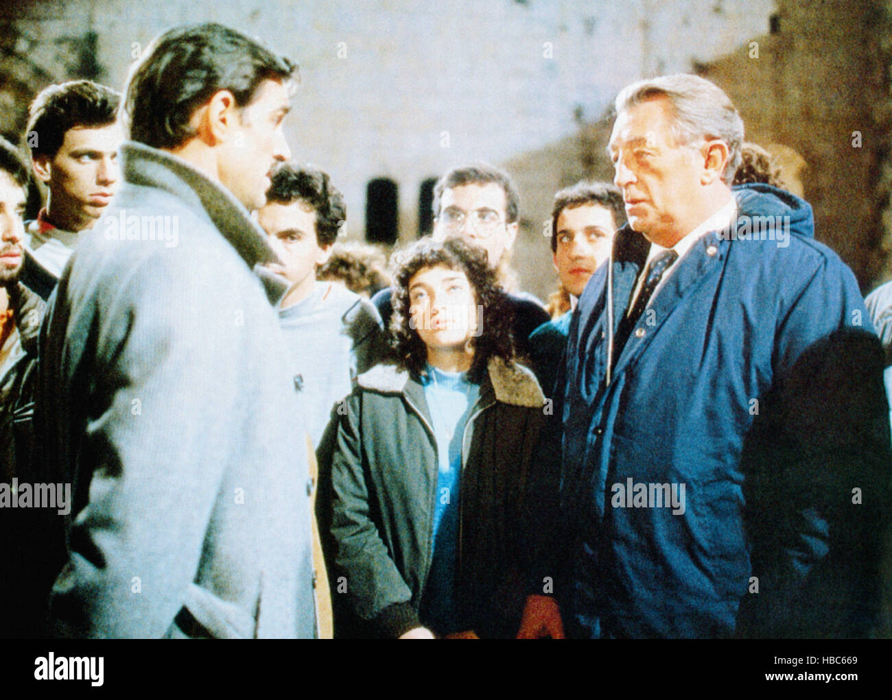 THE AMBASSADOR, face to face from left: Fabio Testi, Robert Mitchum ...