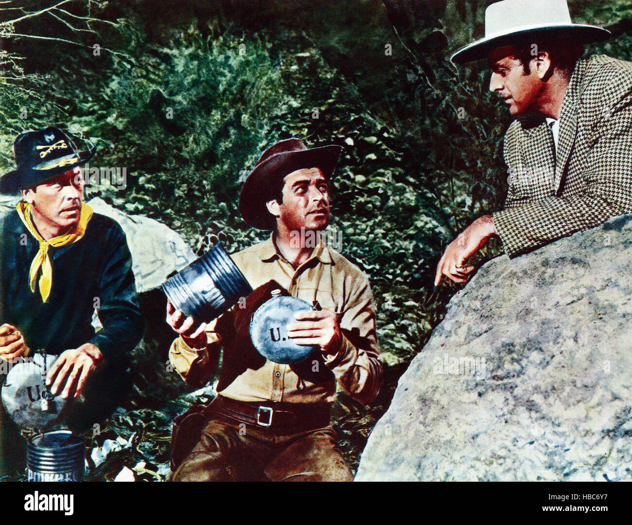 APACHE TERRITORY, Rory Calhoun (center), John Dehner (right), 1958 ...
