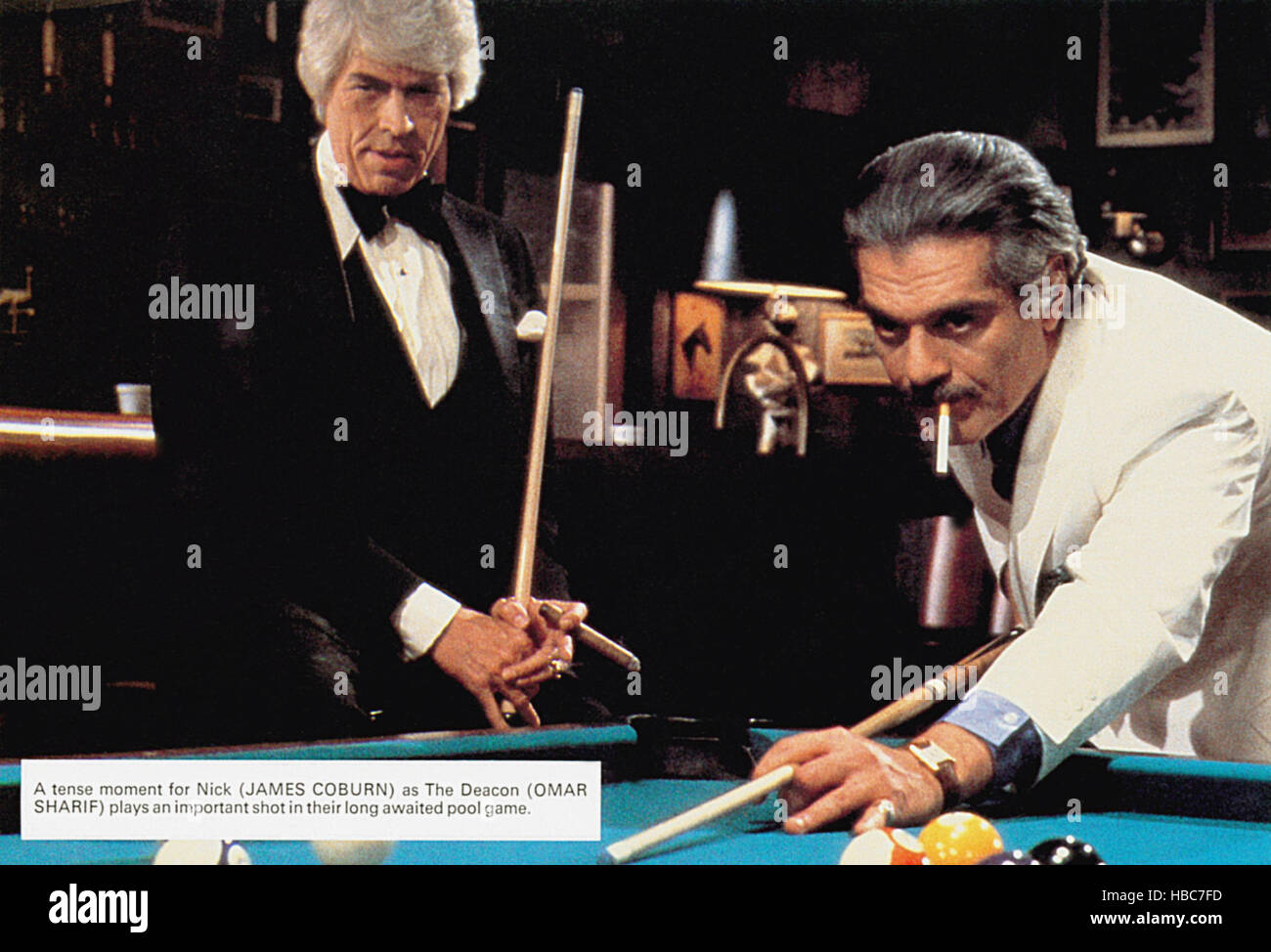THE BALTIMORE BULLET, from left: James Coburn, Omar Sharif, 1980 ...