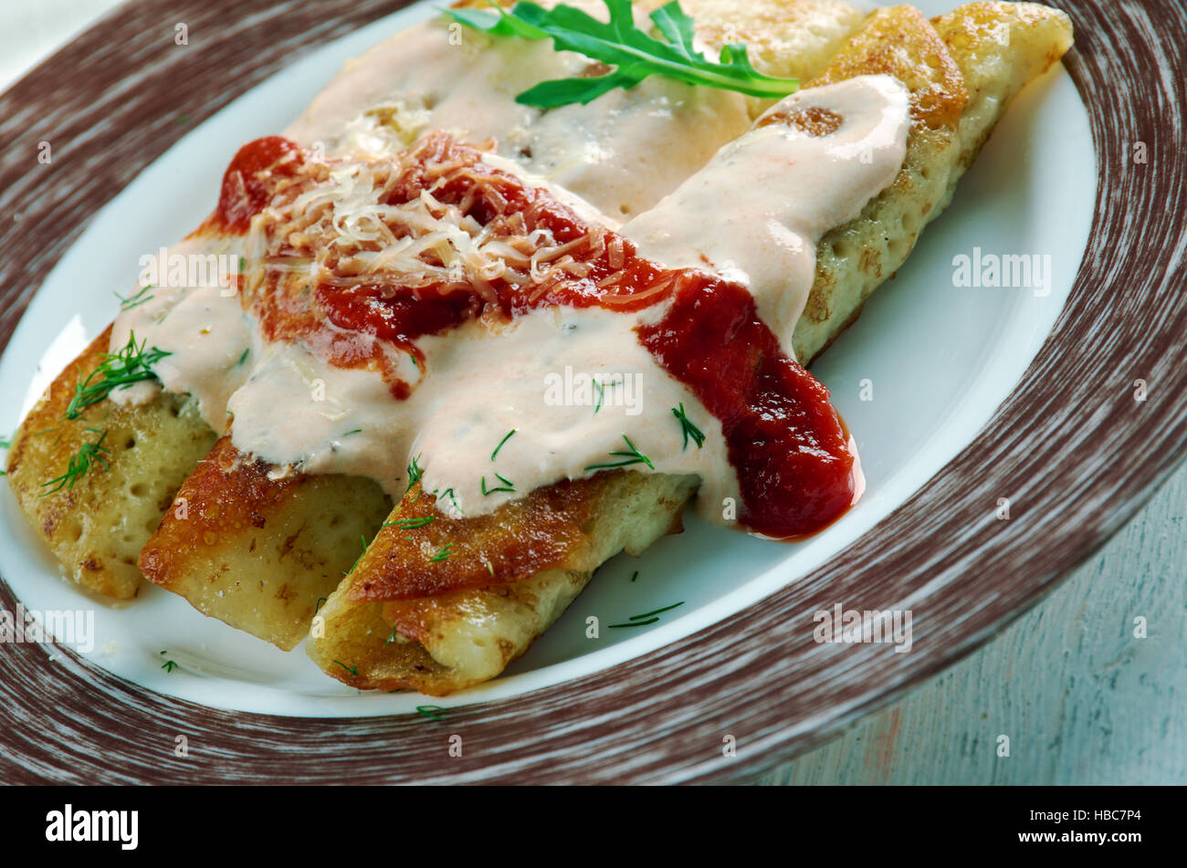 Papadzules Mexican dish Stock Photo - Alamy