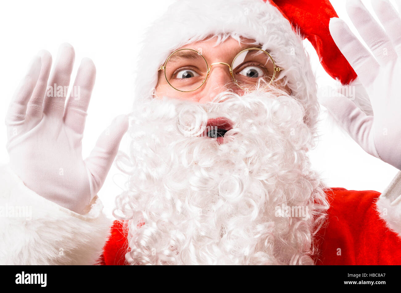 Shocked Santa portrait Stock Photo - Alamy