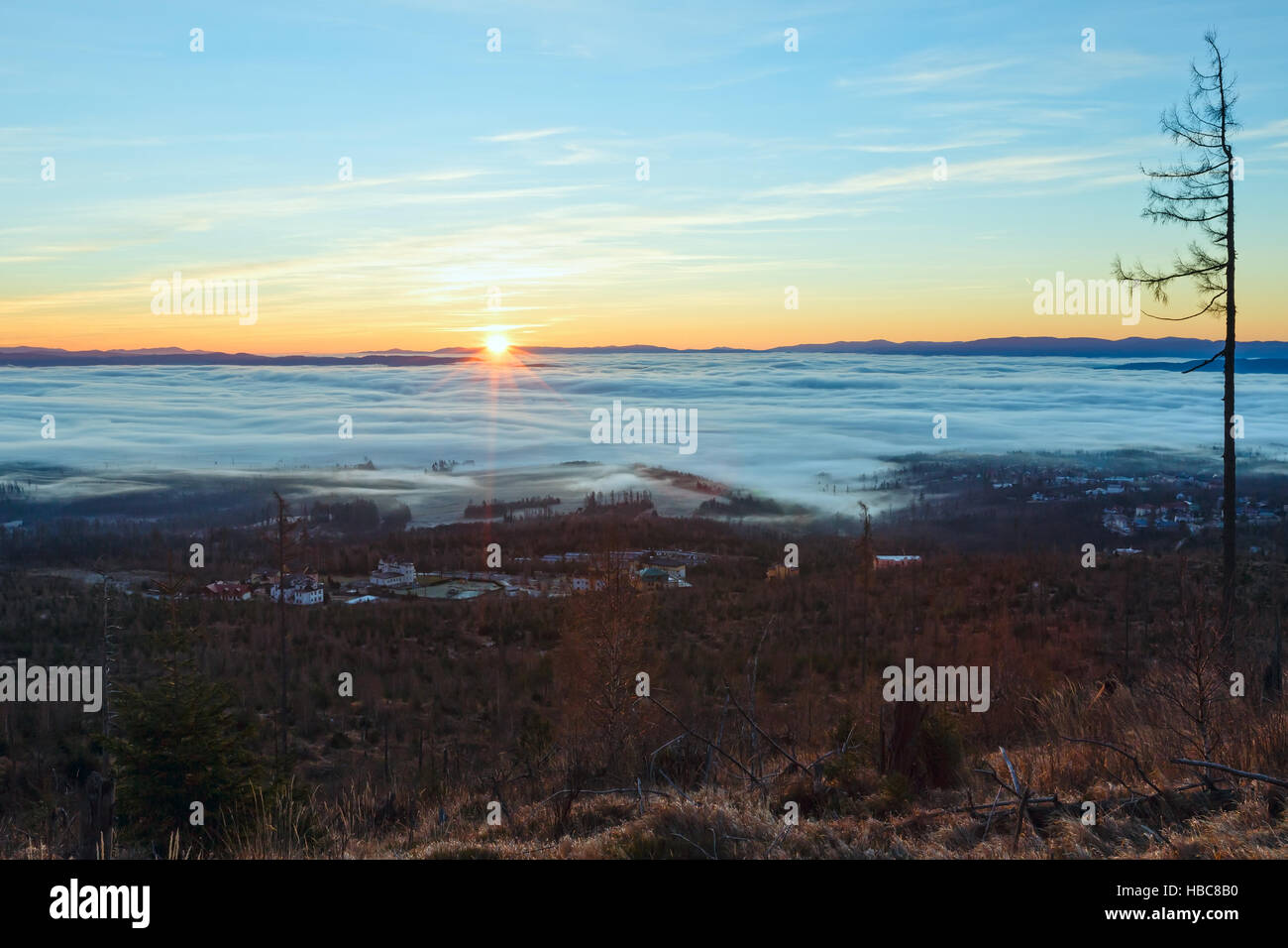 Sunrise country view Stock Photo - Alamy