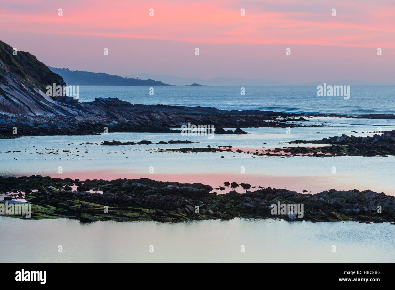 Sunset ocean view from beach Stock Photo - Alamy