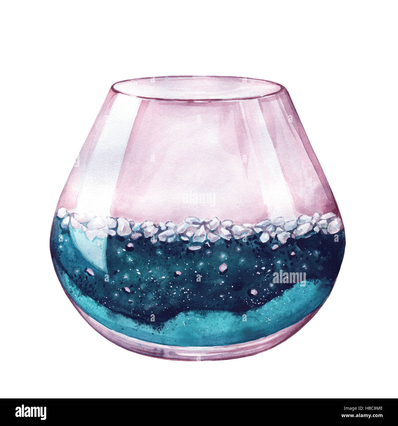Watercolor illustration empty glass Cut Out Stock Images & Pictures - Alamy