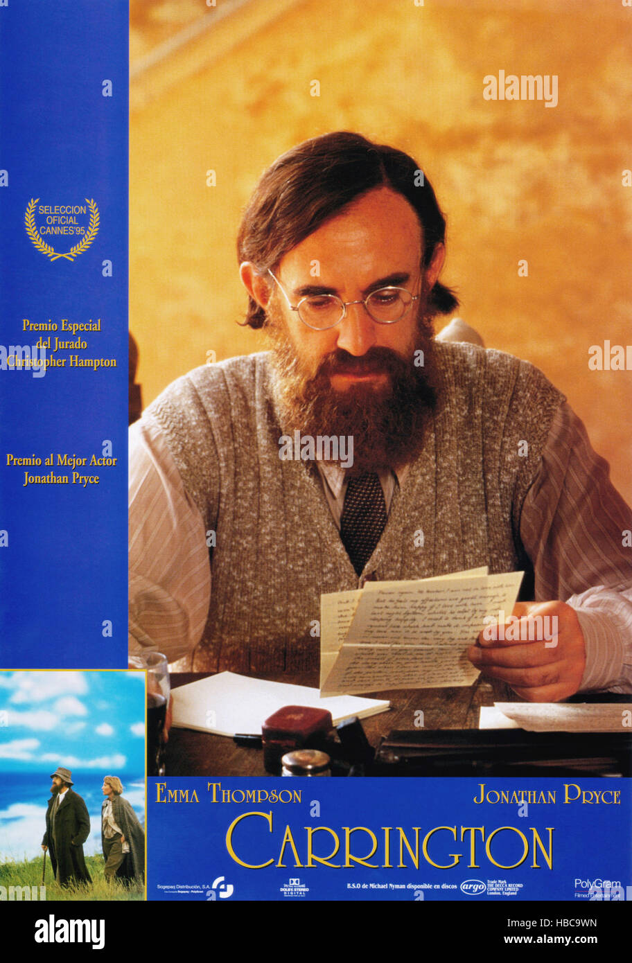 CARRINGTON, bottom from left: Jonathan Pryce, Emma Thompson, Jonathan ...