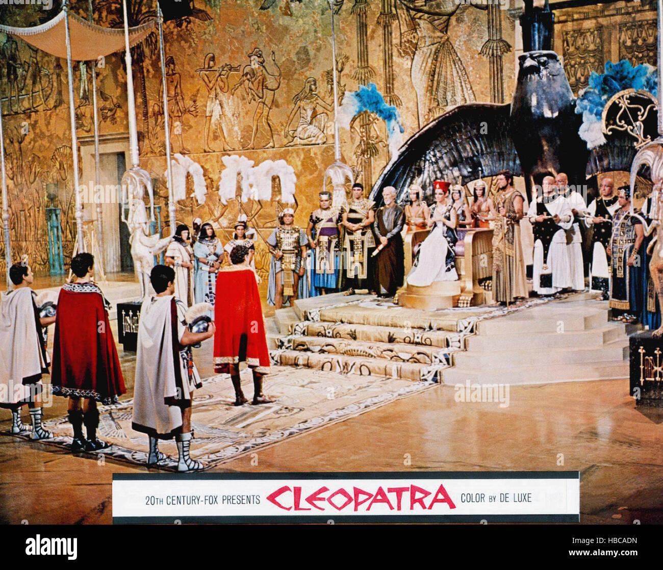 CLEOPATRA, Richard Burton as Antony (standing right on carpet), at top ...