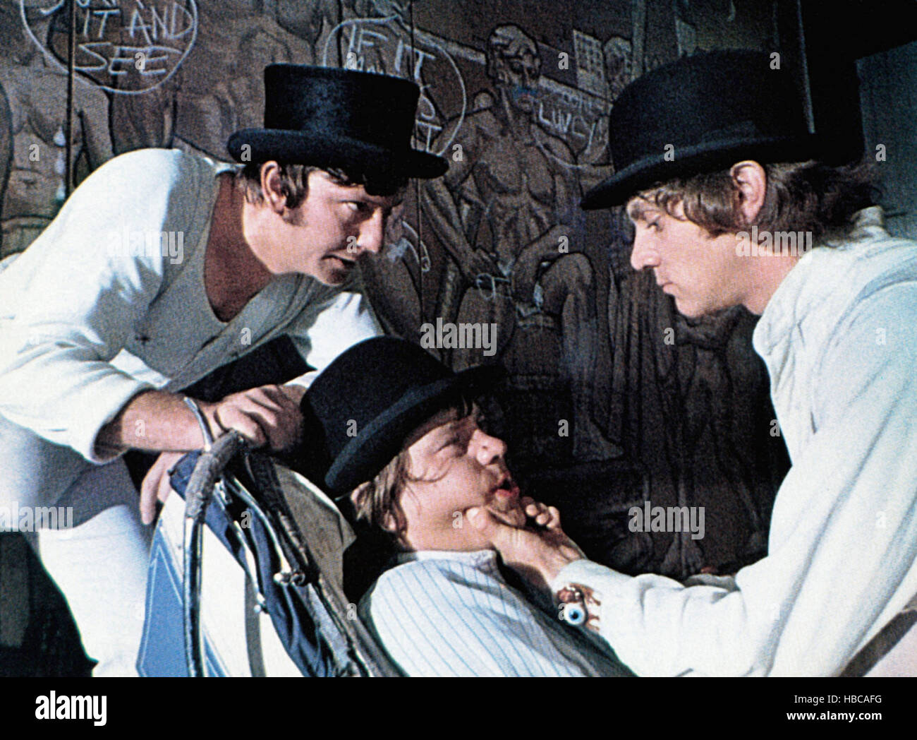 A CLOCKWORK ORANGE, from left, James Marcus, Warren Clarke, Malcolm ...
