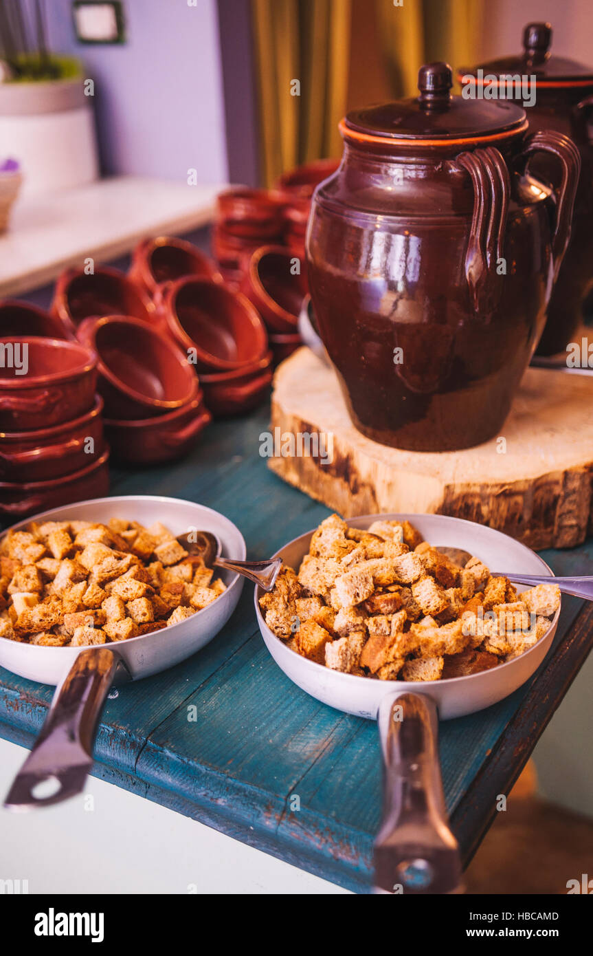 Italian traditional buffet in gourmet restaurant Stock Photo - Alamy