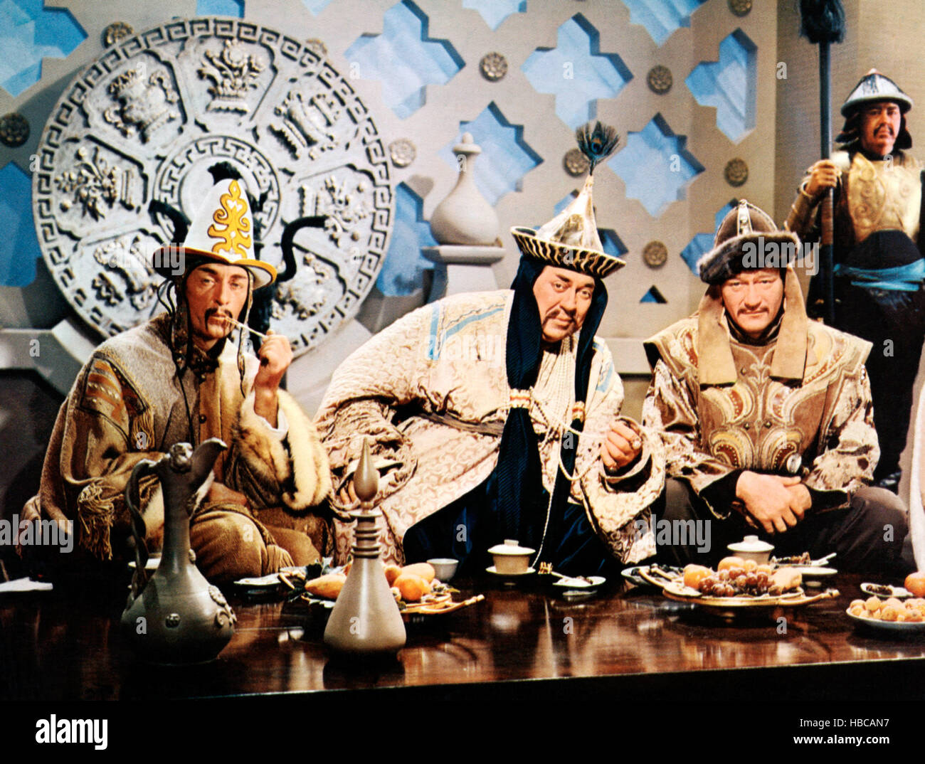 THE CONQUEROR, from left: John Hoyt, Thomas Gomez, John Wayne (as ...