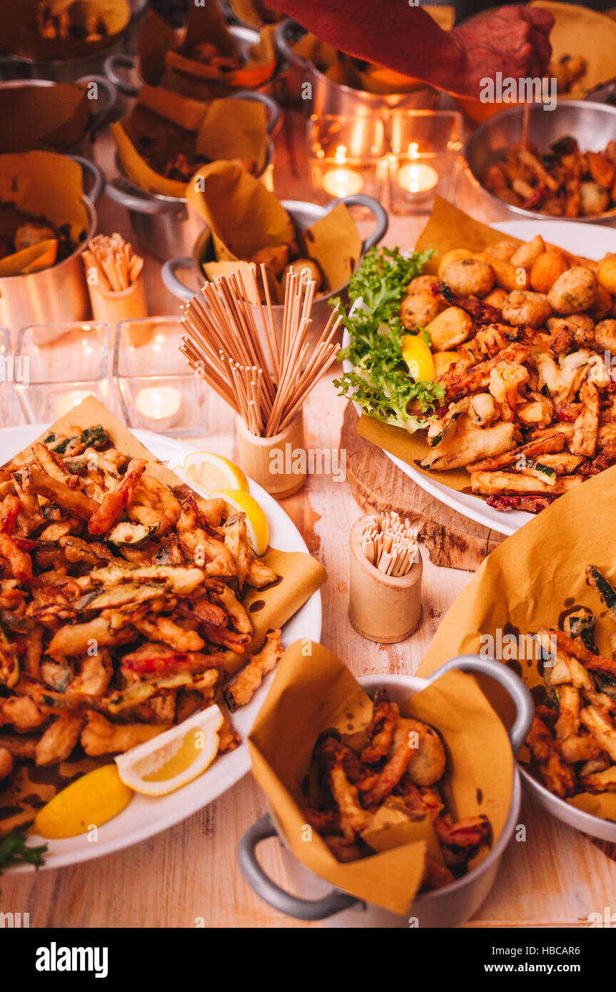 Italian traditional buffet in gourmet restaurant Stock Photo - Alamy