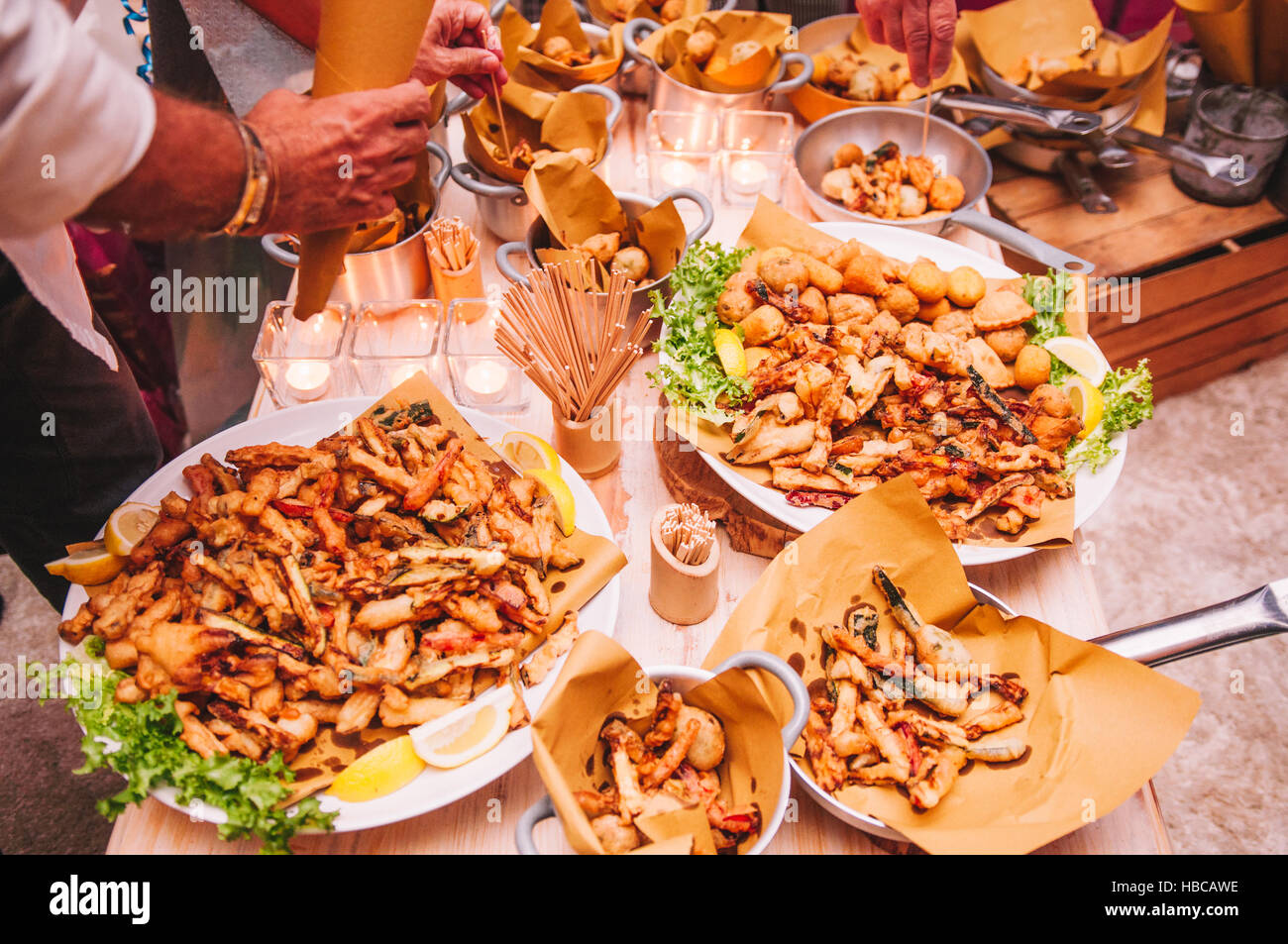 Italian traditional buffet in gourmet restaurant Stock Photo - Alamy