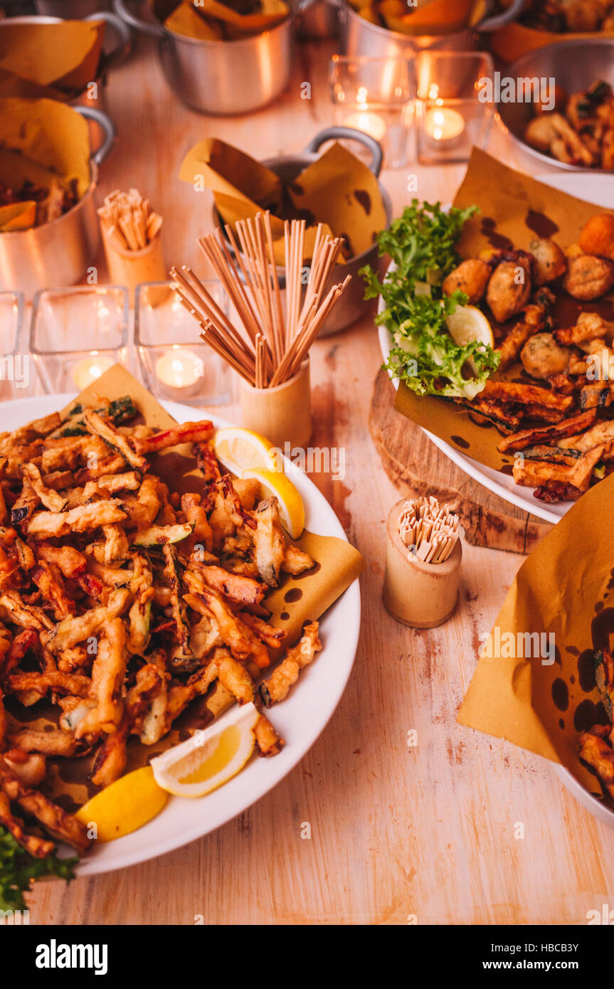 Italian traditional buffet in gourmet restaurant Stock Photo - Alamy