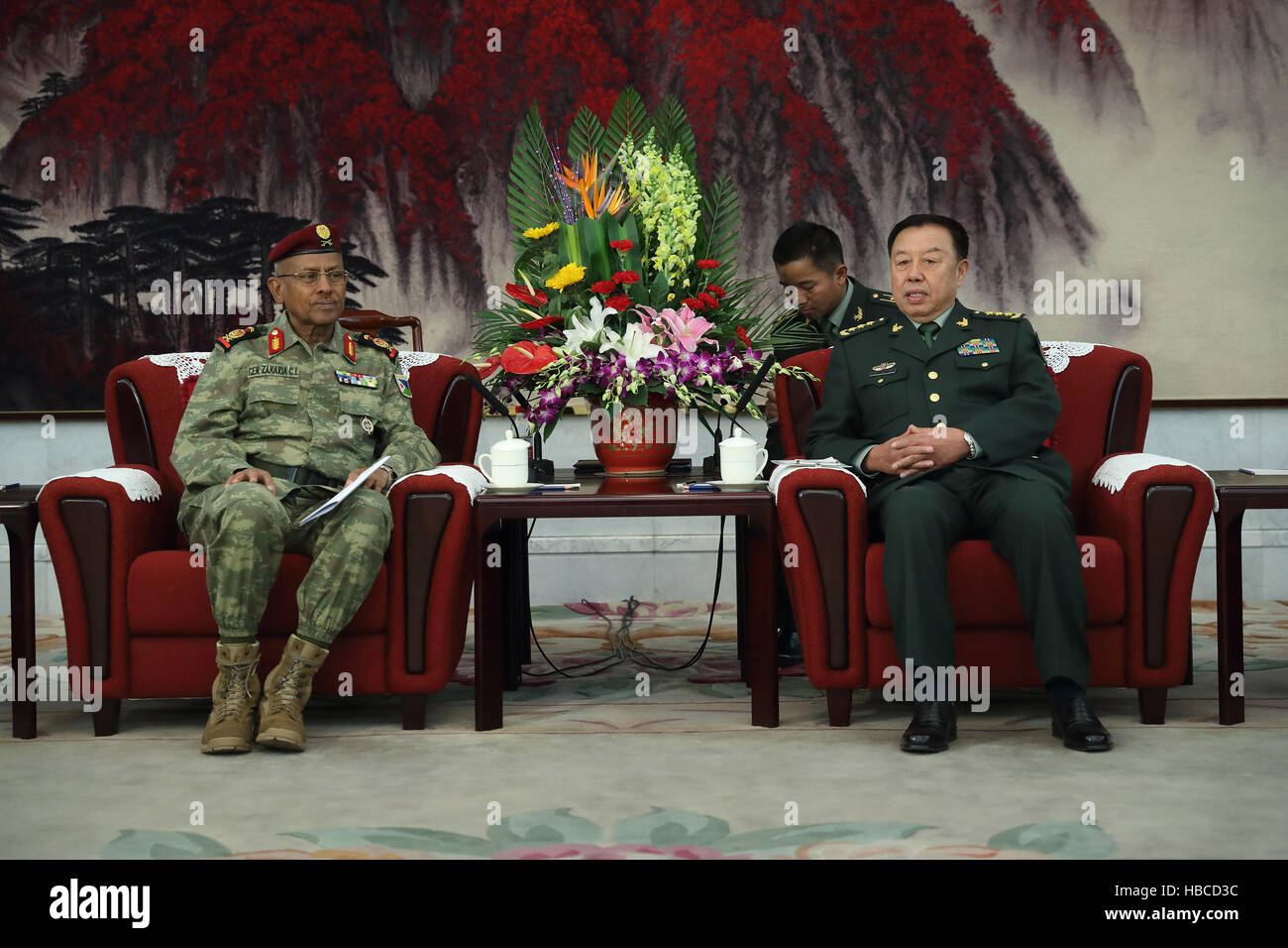 Beijing, China. 5th Dec, 2016. Fan Changlong (R), vice chairman of ...