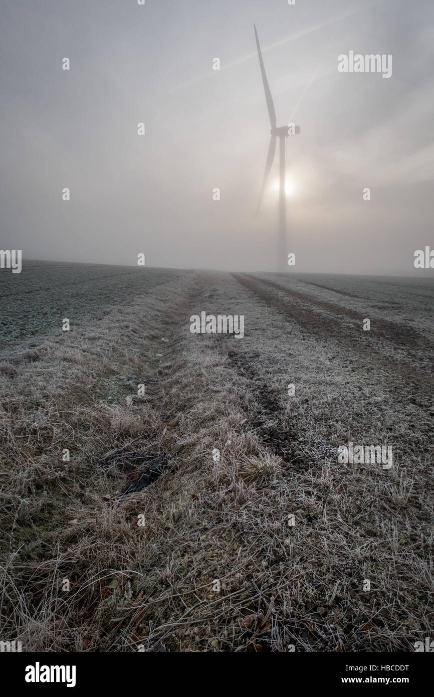 Penny Hill Wind Farm near Sheffield, UK. 5th December, 2016. Much of ...