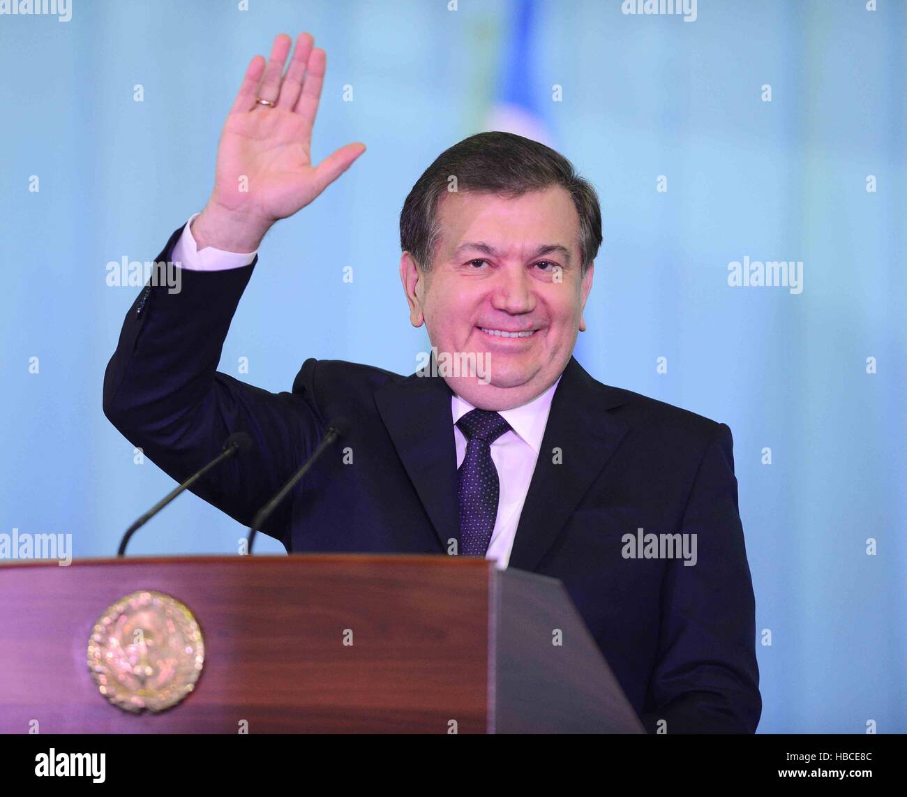 Tashkent, Uzbekistan. 5th Dec, 2016. Shavkat Mirziyoyev attends a ...