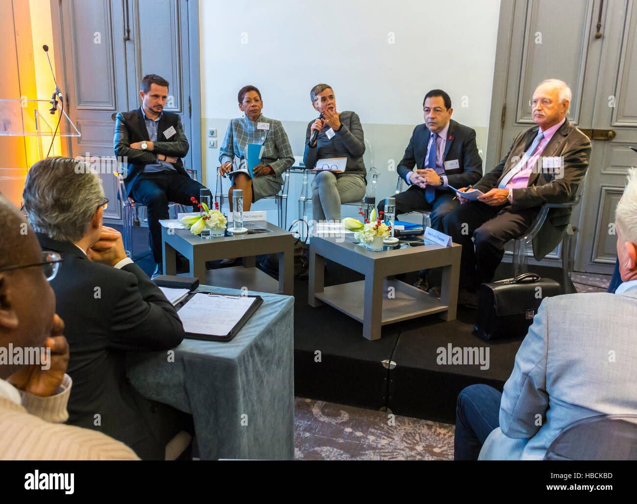 Paris, France, French People, panel of speakers, inside AIDS HIV ...