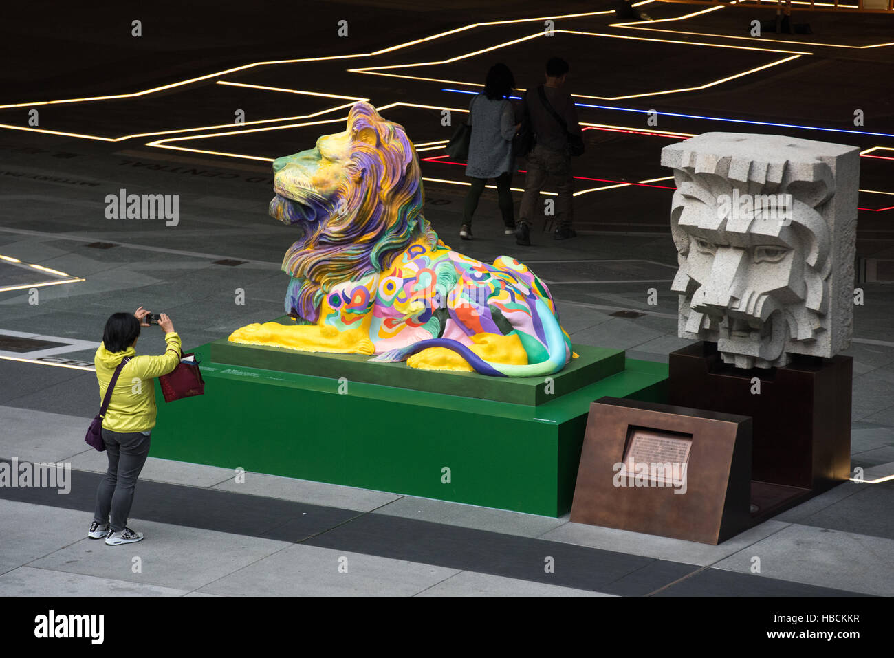 Hong Kong, China. 6th Dec, 2016. People pose with the lions.Rainbow ...