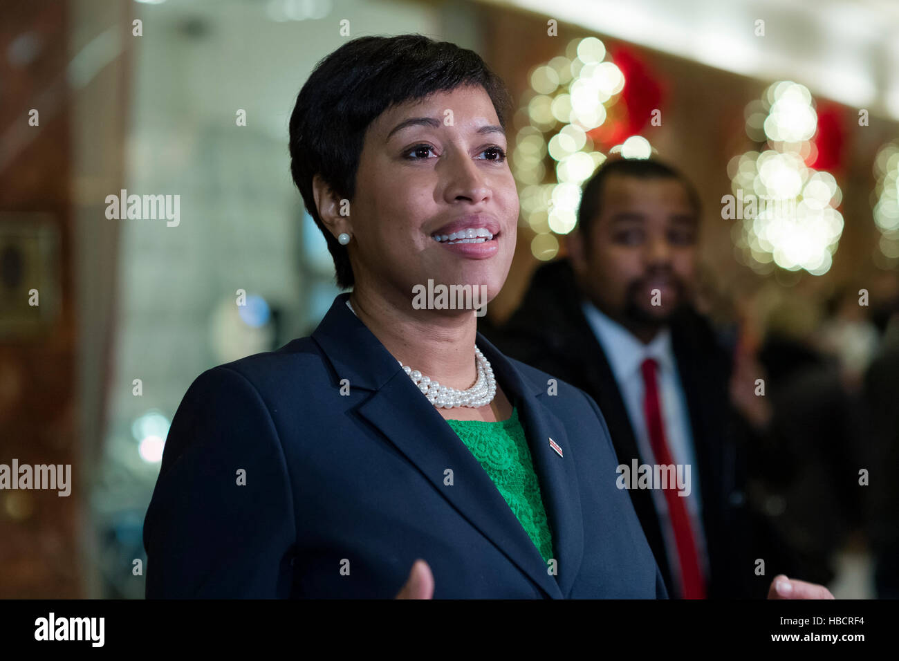 Mayor Muriel Bowser (Democrat of Washington, DC) speaks with members of ...