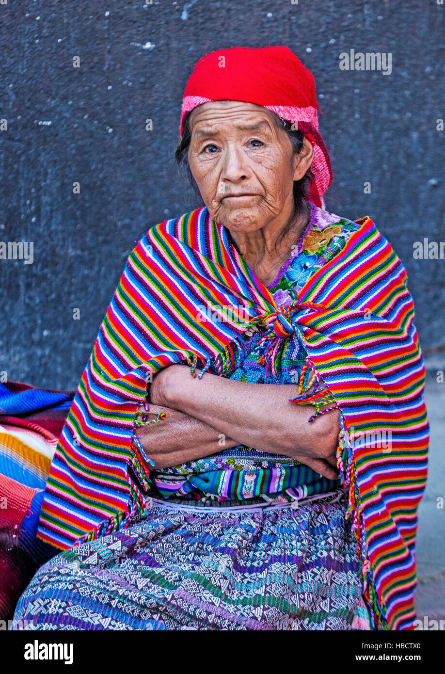 Portrait of a Guatemalan woman at the Chichicastenango Market. This ...