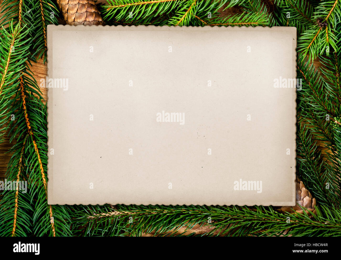 Christmas tree frame and card Stock Photo - Alamy