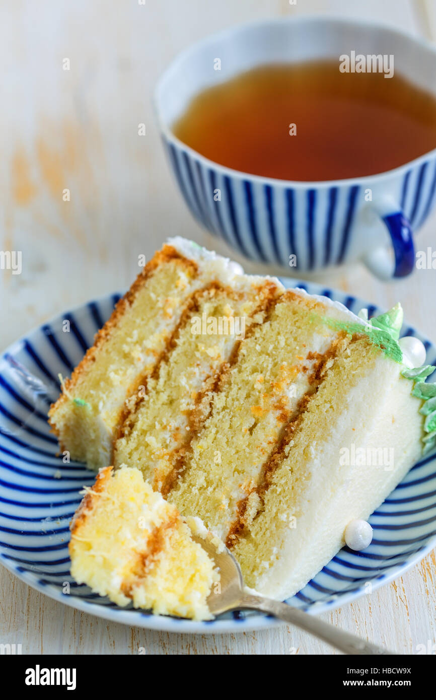 Piece of cake for tea Stock Photo - Alamy