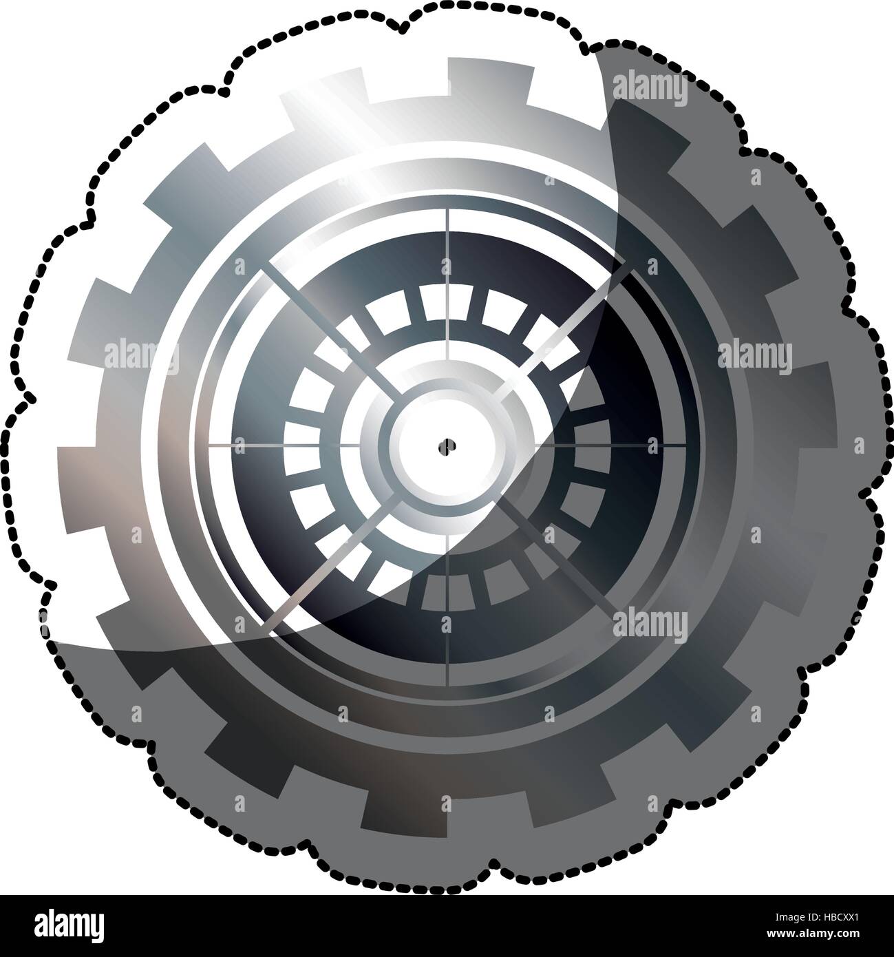 Gear icon. Cog circle wheel machine part and technology theme. Isolated ...