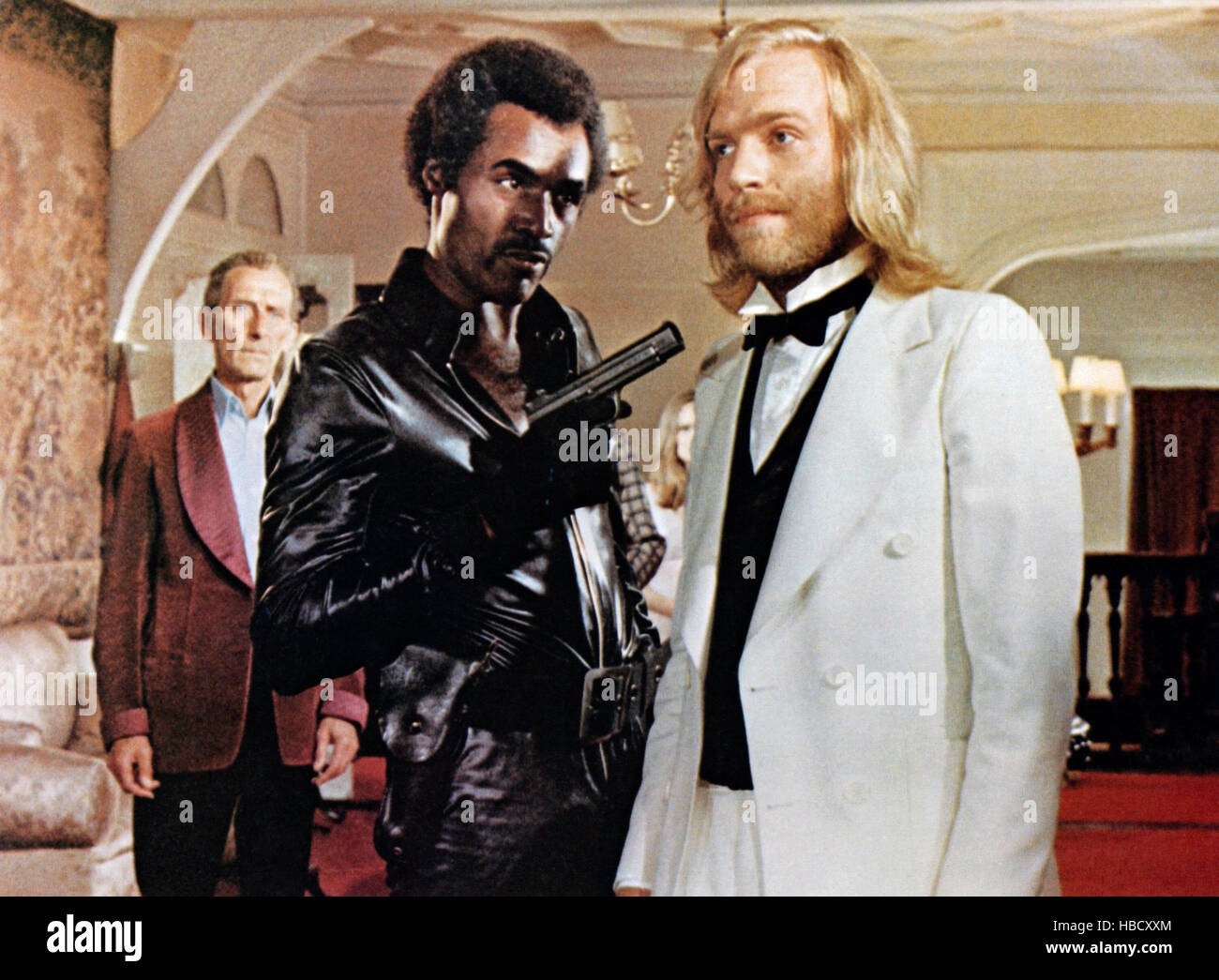 THE BEAST MUST DIE, Calvin Lockhart (left), Peter Cushing (back), 1974 ...
