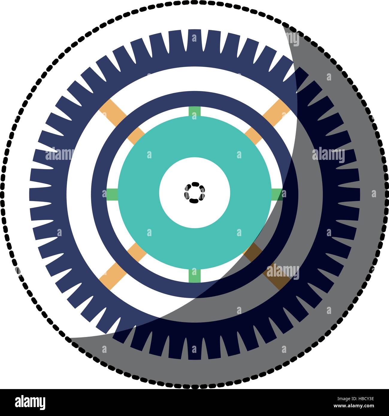 Gear icon. Cog circle wheel machine part and technology theme. Isolated ...