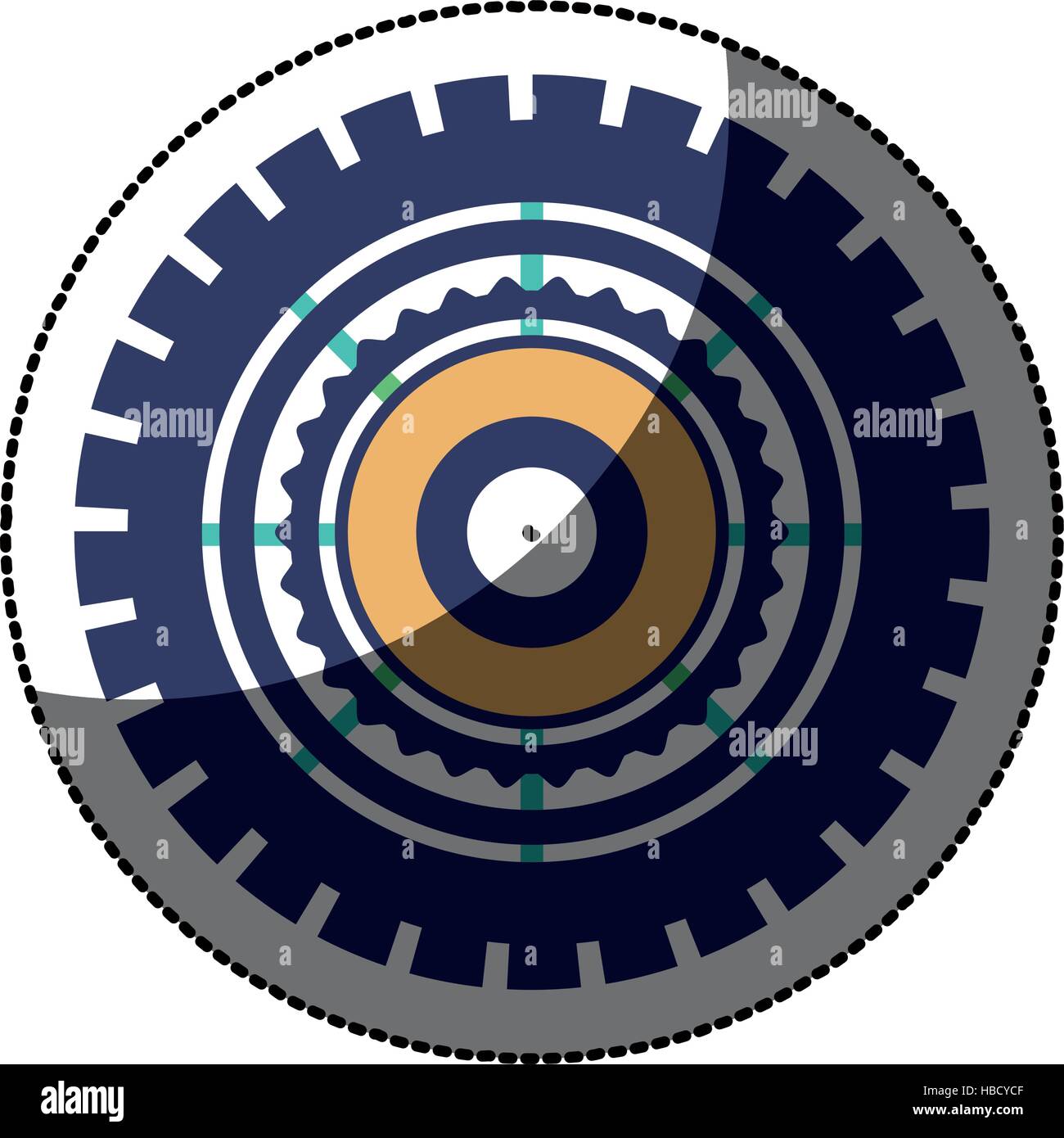 Gear icon. Cog circle wheel machine part and technology theme. Isolated ...