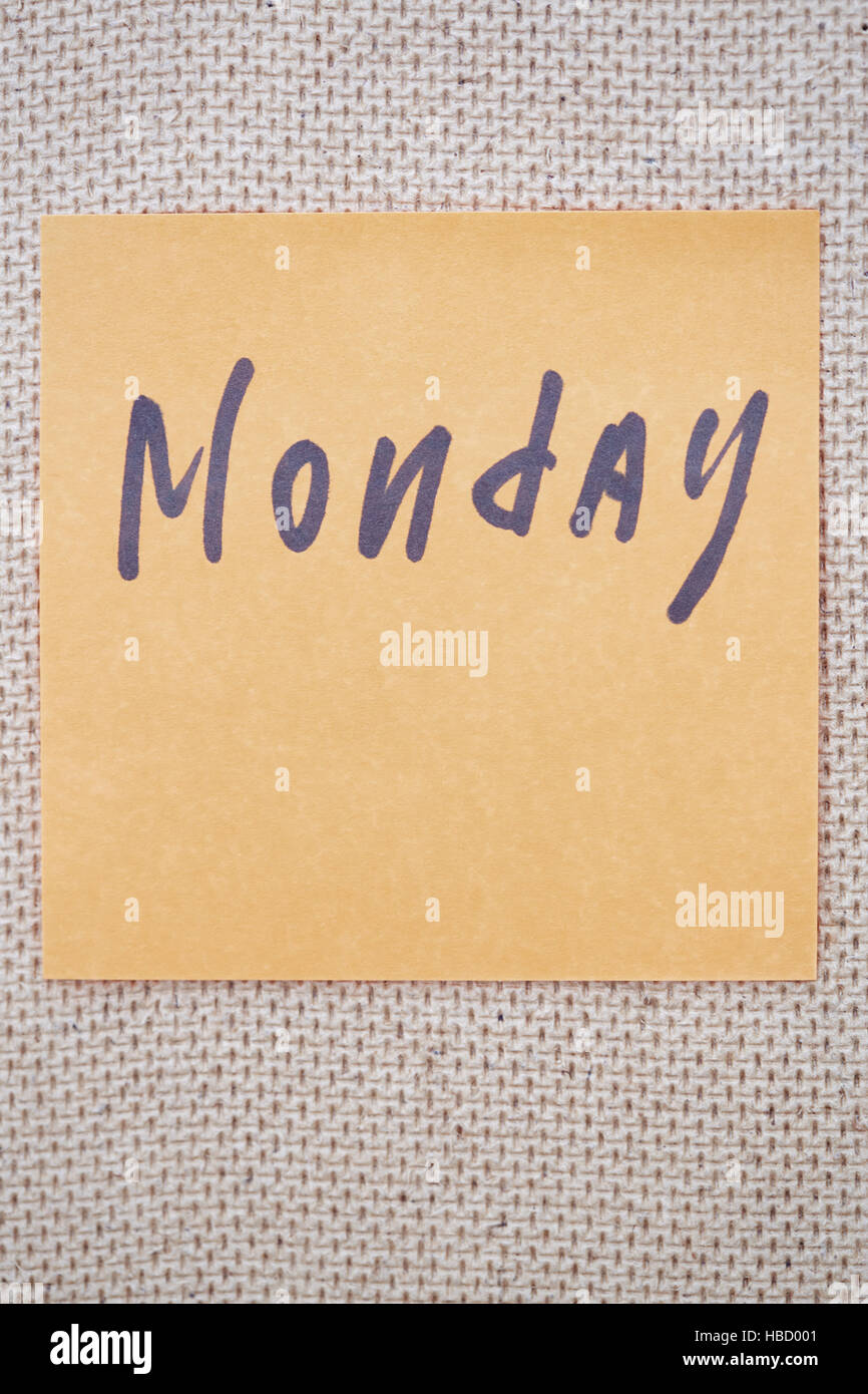 Monday written hi-res stock photography and images - Alamy
