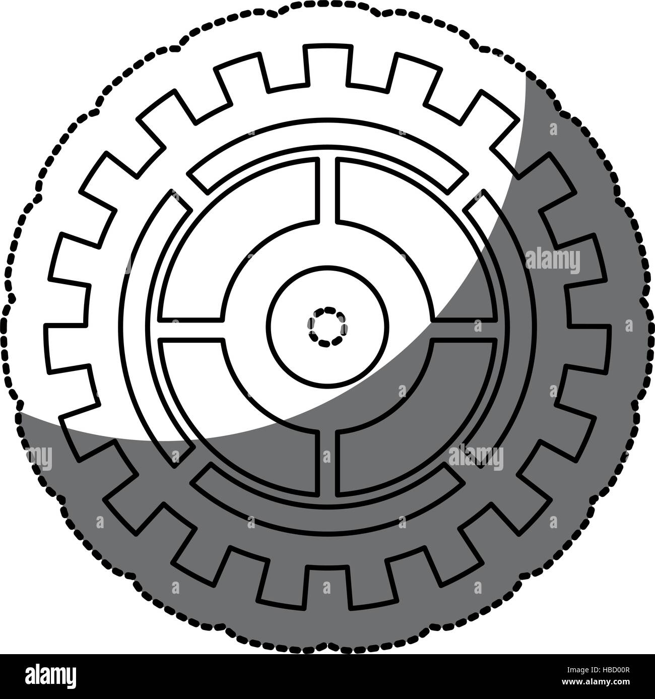 Gear icon. Cog circle wheel machine part and technology theme. Isolated ...