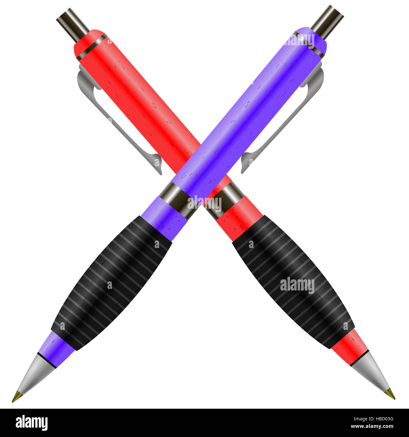 Set of Colorful Pens Isolated Stock Photo - Alamy