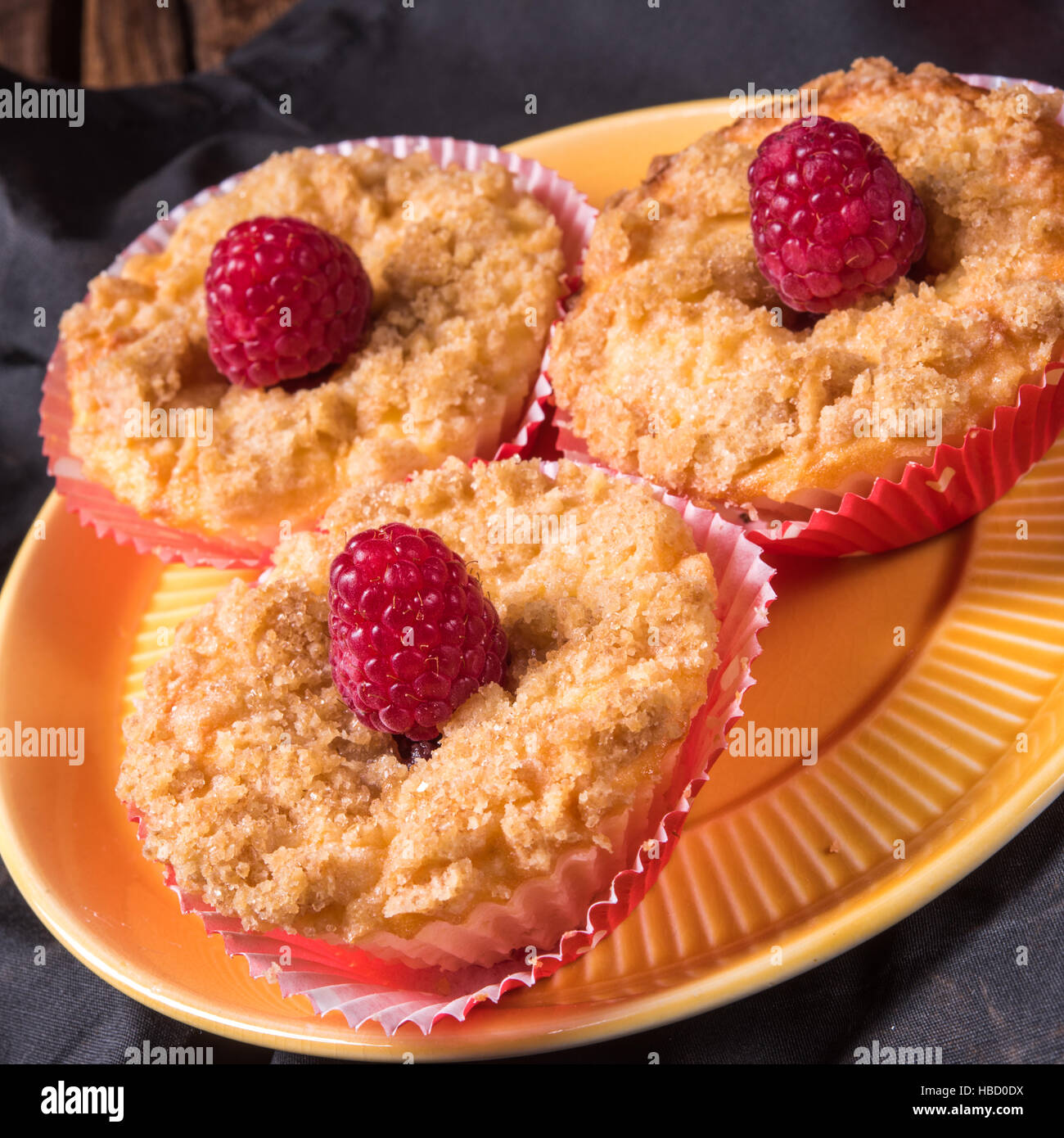 Cheesecake Muffins with raspberry Stock Photo - Alamy